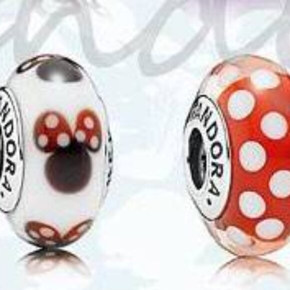 Pandora | Jewelry | Minnie Mouse Red Dotted Pandora Disney Murano Glass ...